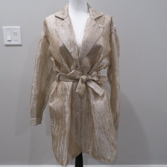 Kishori | Jackets & Coats | Kishori Shimmery Sheer Pearl Crinkle Rayon ...